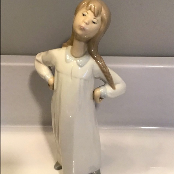 Lladro | Accents | Lladro Figurine Young Girl Nightgown Hands On Hips ...
